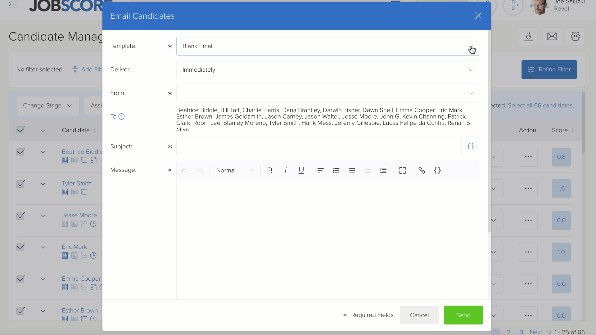 Send Bulk Email to Candidates Send Bulk Email to Candidates