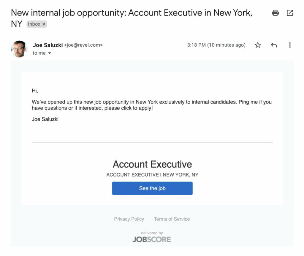 Request Internal Candidates - JobScore