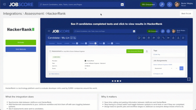 HackerRank Assessment Integration | JobScore