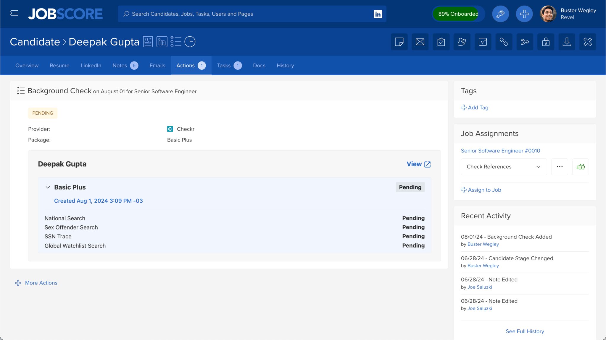 Checkr Background Check Integration | JobScore